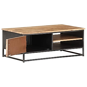 QJBSAVVA Coffee Table 35.4"x19.7"x13.8" Solid Acacia Wood,Entrance Table Tray Tables Center Table Low Table Suitable for Meeting Rooms, Reception Rooms, Offices