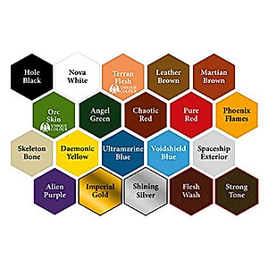 Grinning Gargoyle - Sci-Fi Paint Set - Acrylic Paints for Miniatures - 20x Assorted 18ml Colours with a Paint Brush - Army Painter Warpaints for Painting Space Marine and Aliens Figures (Starter)