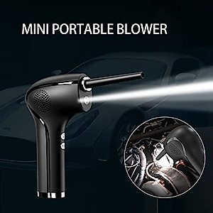 Demeras Electric Dust Blower, 2 Speed Adjustment Easy Operation High Efficiency Portable Air Duster Comfortable Grip with 2 Wind Nozzles for Home