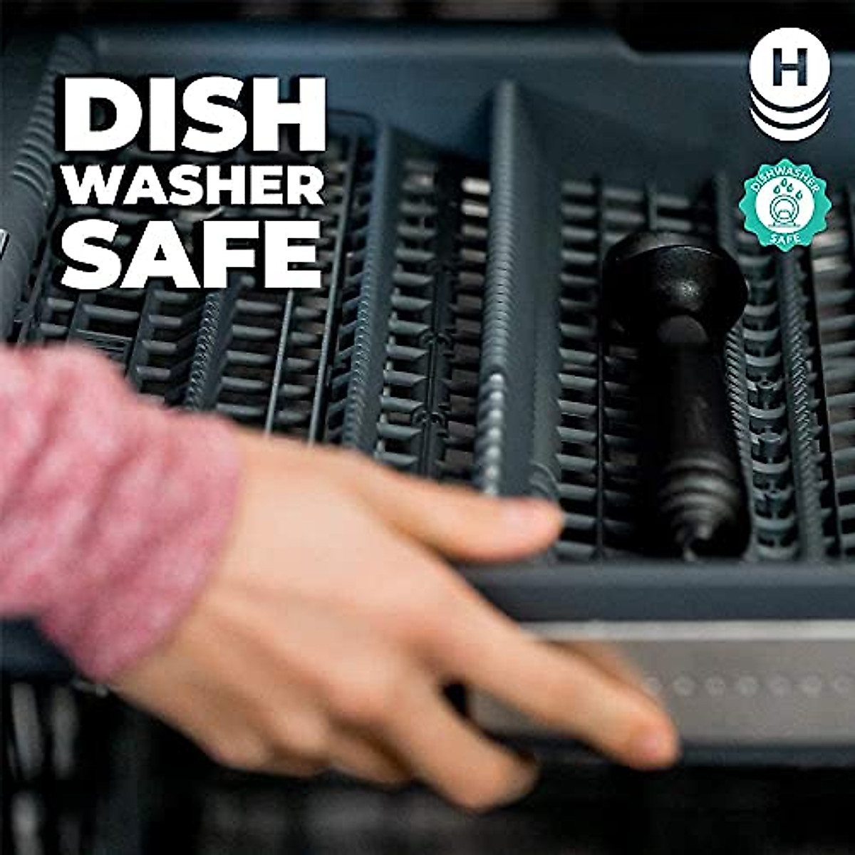 HAPPYWARE CO. Ultra Premium Ice Cream Scoop - Heat Conductive One-Piece Solid Aluminum, Dishwasher Safe, Black