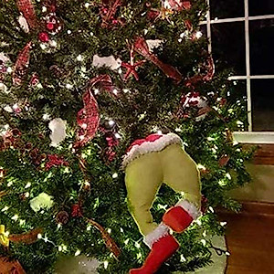 schicj133mm Christmas Thief Wreath, How The Christmas Thief Stole Christmas Burlap Wreath, Christmas Wreath for Front Door Decoration M