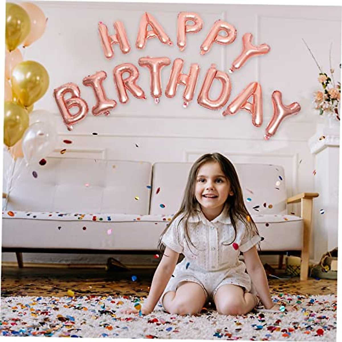 Totority 4 Sets birthday balloon set birthday balloons girl birthday party decorations girl birthday decorations birthday balloon banner birthday party supplies Miss aluminum film letter