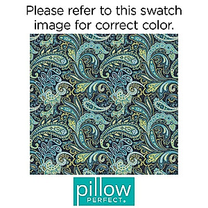 Pillow Perfect Paisley Outdoor/Indoor Lumbar Pillow Plush Fill, Weather, and Fade Resistant, Lumbar - 11.5" x 18.5", Blue/Green Pretty, 2 Count