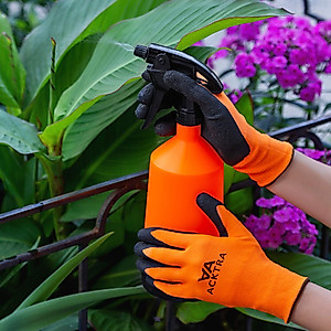 ACKTRA Coated Nylon Safety WORK GLOVES 12 Pairs, Knit Wrist Cuff, Multipurpose, for Men & Women, WG008 Black Polyester, Black Latex, Medium