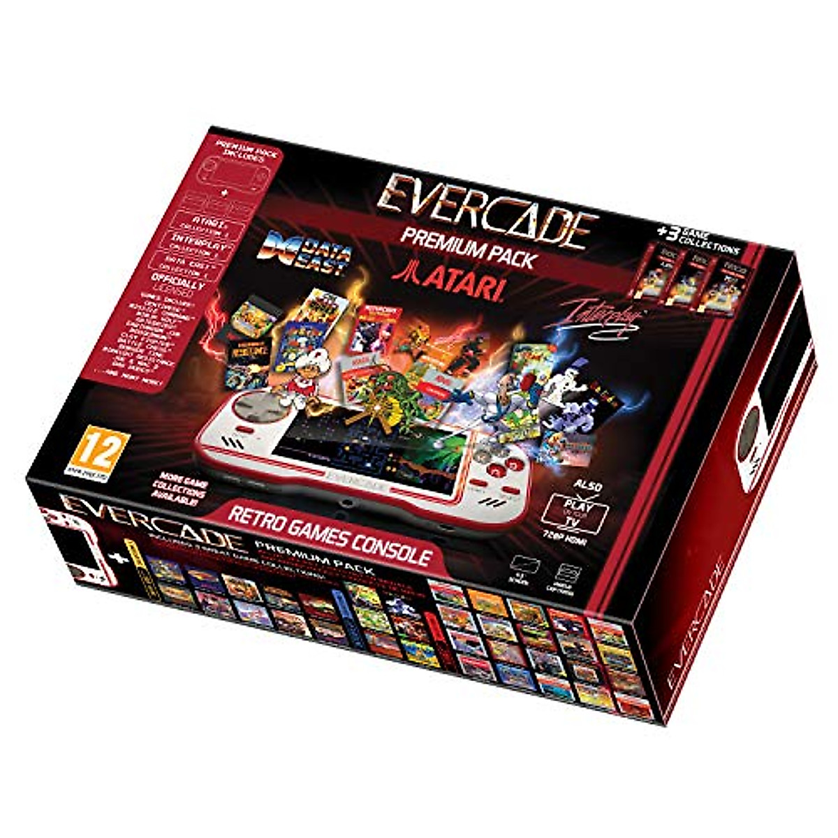 Evercade Premium Pack Includes 3 Cartridges Collections: Atari Volume 1, Interplay Volume 1 and Dataeast Volume 1 - Electronic Games
