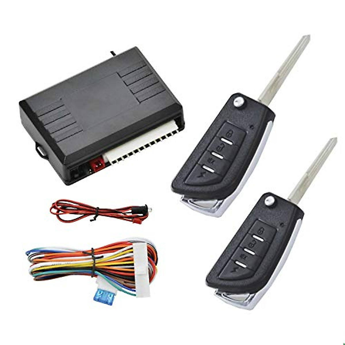 Remote Control Central Locking Kit MASO Car Door Lock with Contorl Box + 2 Replacement Remote Contorl