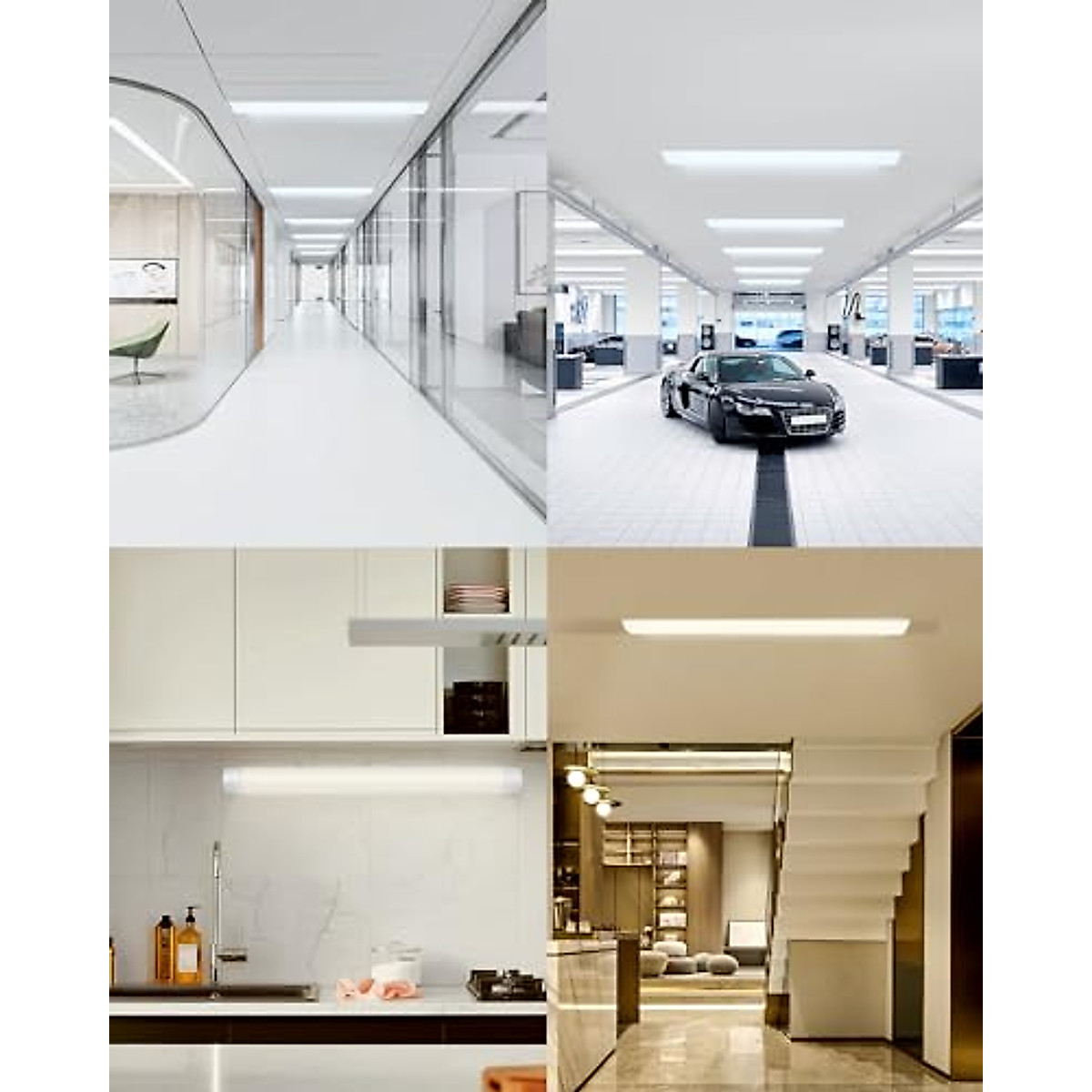 Sararoom 2ft Led Shop Light Fixture, 20W LED Tube Light, 2400lm,4000K Neutral White, 60cm 23.6inch LED Garage Closet Light Ceiling Light for Office Home Basement, No Plug, No Ground Wire