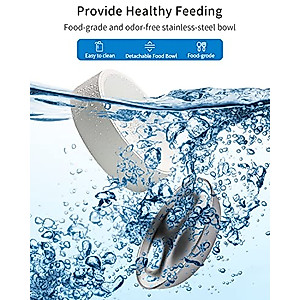 QLIFE Automatic Cat Dog Feeder: Dry Food Dispenser for Dog, Auto Pet Feeder, Portion Control Automatic Dog Feeder (Black WiFi, 3L)