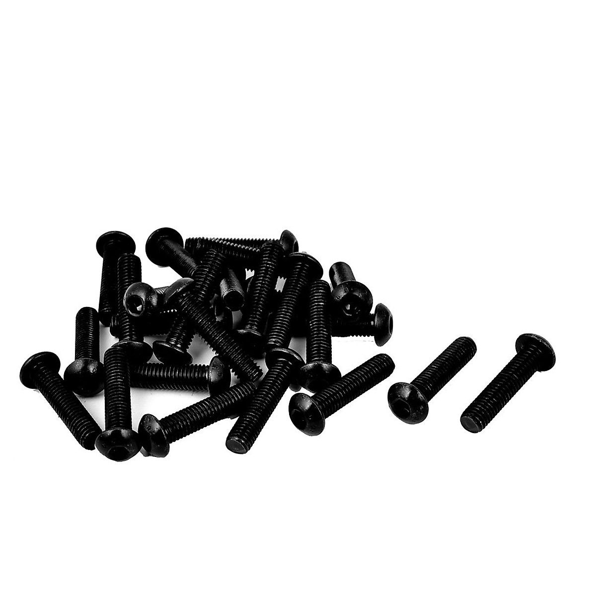 uxcell M8x35mm Button Head Hex Socket Cap Screw Bolt Black 25pcs