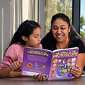 AmScope M162C-2L-WM-SP14-50P100S 40X-1000X Dual Light Glass Lens Metal Frame Student Microscope + Slides