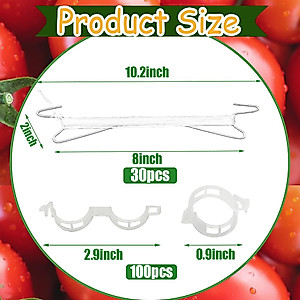 130Pcs Tomato Hooks with String,Plant Support Clips,Tomato Support Hook for Climbing Plants,Tomato Holder Hooks with 32.8ft Twine to Prevent Vegetable Fruit from Pinching or Falling Off