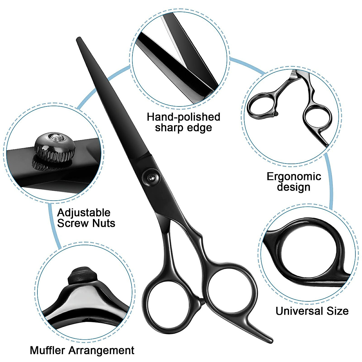 11Pcs Professional Hair Scissors Set,Stainless Steel Barber Supplies Including Straight Shears, Thinning Shears, and Hair Thinning Knife Multifunctional Salon Tools and Gifts for Friends and Family