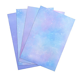 Pllieay 4 Pieces Printed Aida Cloth 14 Count Cross Stitch Fabric, Embroidery Cloth, 18 x 12 Inch, Starry Sky Printed Patterns