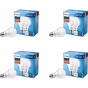 Philips LED Basic Frosted Non-Dimmable A19 Light Bulb - EyeComfort Technology - 800 Lumen - Soft White (2700K) - 10W=60W - E26 Base - Indoor - 8-Pack