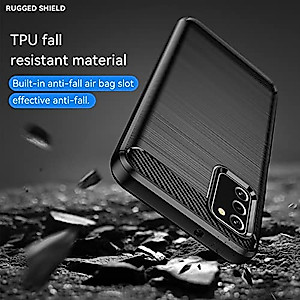 M MAIKEZI for Samsung A03S case, Galaxy A03S case with HD Screen Protector, Fashion Shock-Absorption Flexible TPU Bumper Soft Rubber Protective Case Cove for Samsung Galaxy A03S (Black Brushed TPU)