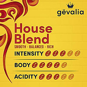 Gevalia House Blend Medium Roast Ground Coffee (12 oz Bags, Pack of 6)