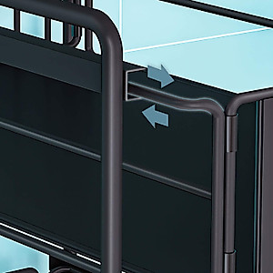 2 Tier Sliding Cabinet Basket Drawer Sliding Basket Under Sink Cabinet Storage Shelf for Kitchen Countertop Pantry Bathroom Office Desktop - Black