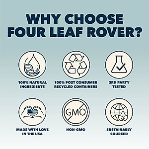 Four Leaf Rover - Red Rover - Organic Berry Blend Dog Prebiotics, Polyphenols, and Antioxidants - 5 to 60 Day Supply, Depending on Dog’s Weight - Vet Formulated - for All Breeds