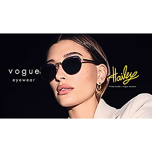 Vogue Eyewear Woman Sunglasses Gold Frame, Dark Blue Lenses, 53MM