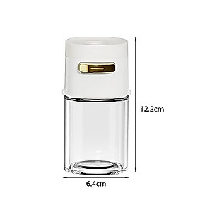 Gazechimp Press Type Measuring Salts Pepper Shakers, Quantitative Each Press, Spice Containers, Seasoning Jars for Kitchen, Sugar Shaker, Seasoning Shaker, White