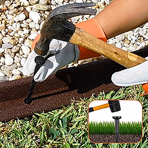 WOWCASE 8" Inch Plastic Edging Nails, 25 Pcs Spiral Polymer Materials Landscape Edging Anchoring Spikes, Anchoring Stake Nails for Paver Edging, Weed Barrier, Artificial Turf Etc. (8 Inch - 25 Pcs)