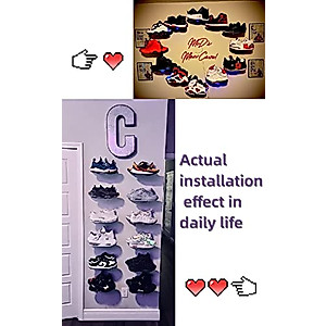 IEEK Floating Shoe Display 8 Pack,Levitating Acrylic Shoe Shelf for Wall,Clear Wall Mounted Shoe Rack Sneaker Display Shelves Space Saving Shoe Organizer Holder for Sneaker Collection