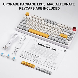 EPOMAKER TH80 Pro 75% Hot Swap RGB 2.4Ghz/Bluetooth 5.0/Wired Gaming Keyboard, with 4000mah Battery, PBT Keycaps, Knob Control for Windows/Mac PS5 PS4 Xbox