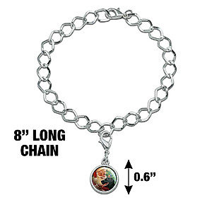 GRAPHICS & MORE Christmas Holiday Santa and Black Lab Labrador Dog Silver Plated Bracelet with Antiqued Charm
