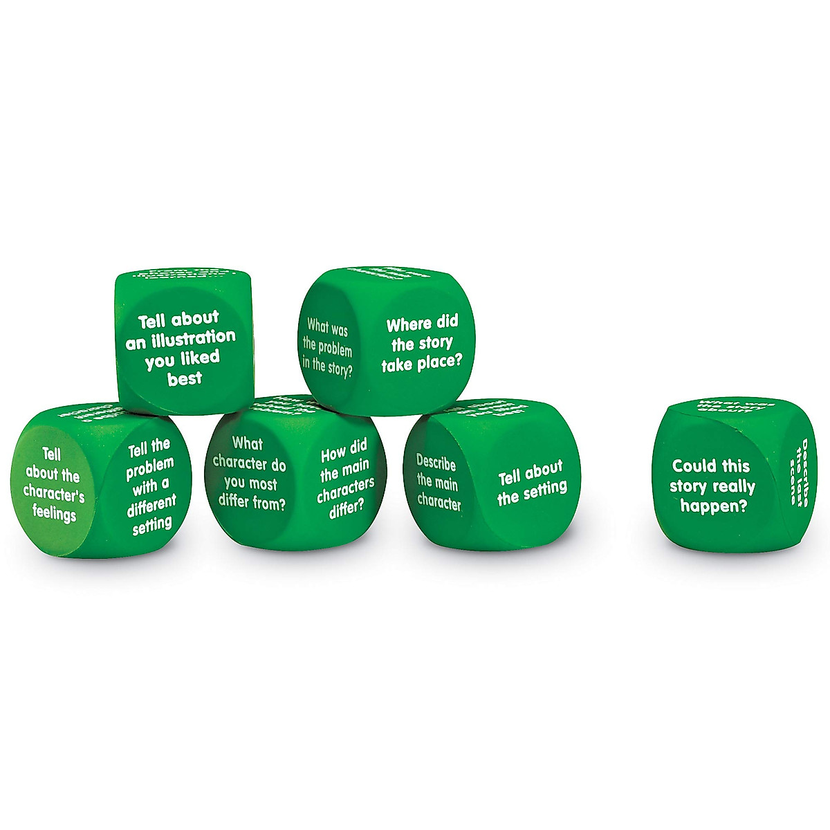 Learning Resources Retell A Story Cubes, 6 Foam Cubes, Reading & Listening Comprehension, Set of 6, Grades 1+, Ages 6+