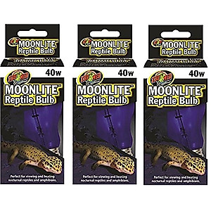 (3 Pack) Zoo Med Moonlight 40 Watt Reptile Bulbs