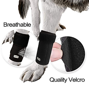 Dog Canine Front Leg Brace Wrap, Pair of Dog Leg Compression Sleeve Brace Wrap with Metal Strips Protects Wounds Brace Heals and Prevents Injuries & Sprains Helps Arthritis L/XL