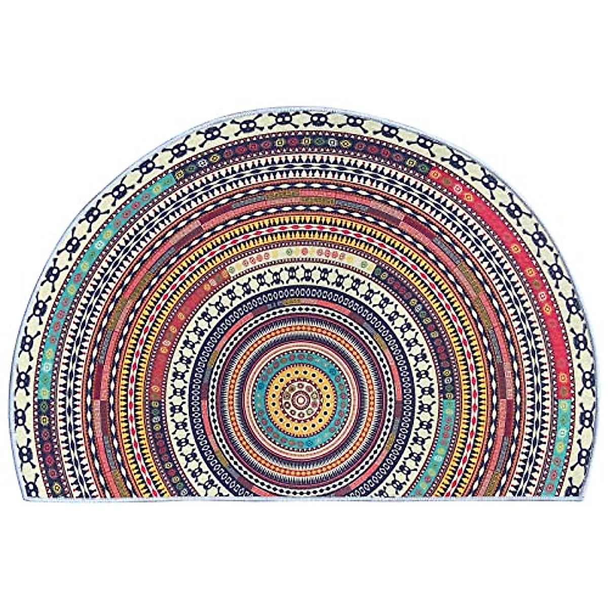 Home Half Round Door Mat Bohemian Style Indoor Welcome Doormat Outdoor Carpet Entrance Rug Living Room Bedroom Entrance Mat Bohemian Morocco Mystic Mandala Style Rugs…