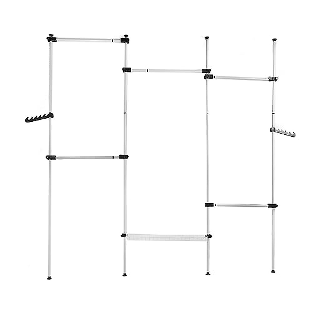 Mothinessto Freestanding Clothes Rack, Spacesaving Floortoceiling Clothes Hanger, 30kg Expandable Load Capacity, Strong Inner Spring for Living Room