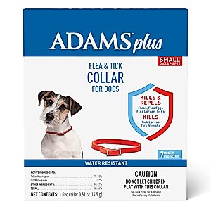 Adams Plus Flea & Tick Collar for Dogs, 7-Month Protection, Adjustable Collar Fits Small Dogs & Puppies, Kills & Repels Fleas, Flea Eggs, Flea Larvae, and Ticks, Kills Tick Larvae and Tick Nymphs