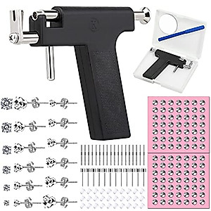 Professional Ear Piercing Gun Kit, Multi Purpose Ear Piercing Kit Nose Piercing Tools Set with 230 Pcs Stainless Steel Stud Earrings and Earrings Backs for Salon and Home Piercing