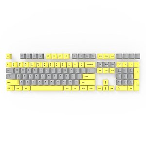 WEGASTU KEYCAPS Design Style Typewriter only Keycaps Square Keycap Mechanical Keyboard for Gaming&Typing Keyboard 104-Keys Yellow and Gray