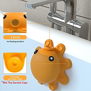 Bathtub Overflow Drain Cover Tub - tub Overflow Drain Cover, Soak Bath Overflow Drain Cover, Bathroom Spa Accessories, Adds Inches of Water for Deeper Bath (Silicone, Yellow)