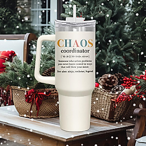 TEEZWONDER Funny Coworker Boss Gifts for Women - Insulated 40 Oz Tumbler With Handle - Mothers Day Birthday Appreciation Thank You Gifts for Women Coworkers Friends