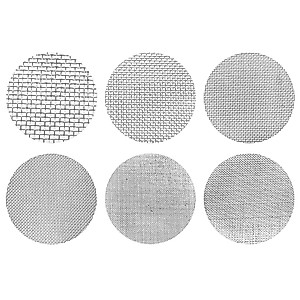 EISCO Set of 6 Test Sieves, 8 Inch - ASTM No. 10, 18, 35, 60, 120 & 230 - Brass Frames with Stainless Steel Wire Mesh - Stackable with Receiving Pan & Top