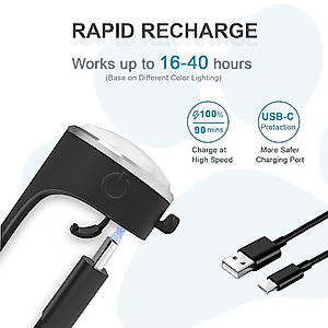 Tubasion Rechargeable Dog Collar Light, 2023 Newest 7 Color Changing Light for Dog Collar with 100% Waterproof and Durable Silicone Band. Dog Lights for Night Walking, Camping, Bike