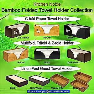 Bamboo Guest Towel Holder In Black (9.75"x 5.50"x 2") – Bathroom Napkin Tray – Multipurpose Organizer & Accessory Box - For Guest Bathroom, Desk, Dining Table, Kitchen Counter & Drawers