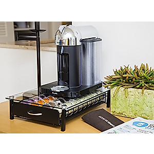 Insight Nespresso Vertuoline Coffee Pod Holder (Holds 40 Vertuo Coffee or Espresso Capsules)-- Tempered Glass Drawer (Coffee pods NOT Included. Does NOT fit K-Cups)