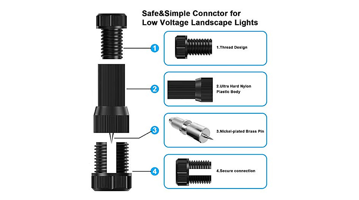 iCreating 12-Pack Landscape Lighting Connectors - Reliable Outdoor Wiring