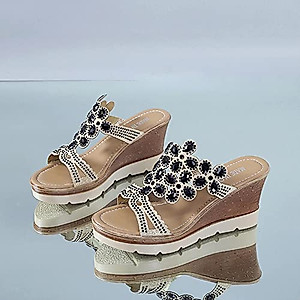 Women'Sandanls Thick Chunky Heeled Slippers Buckle Open Toe Lazy Slip On Female Casual Shoes for Summer Ankle Strap Battle Outdoor Dress Wide Feet Trendy Non Slip Wide fluffy tennis F41-Orange