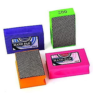 4Pcs/Set YIJING Diamond Hand Polishing Pads Diamond Sanding Hand Pads for Stone Glass (A SET-4pcs)