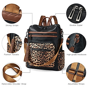 Shrrie Backpack Purse for Women Leather Backpack Fashion Designer Travel Backpack Convertible Shoulder Bag