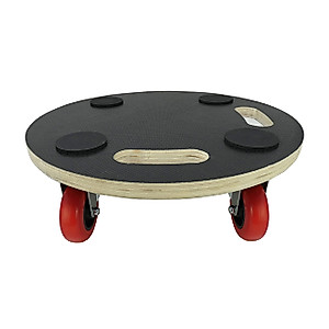 Move-It 3363 Premier 15-Inch Round Wood Platform Dolly, 530-lb Load Rating