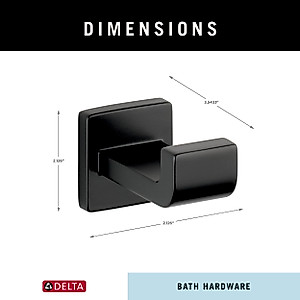 DELTA FAUCET 77535-BL Ara Towel Hook, Matte Black