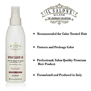 Il Salone Milano Professional Eternal Leave-in Conditioner Spray for Color Treated Hair - Protects and Prolongs Color - Premium Quality - 6.76 Fl. Oz. / 200ml