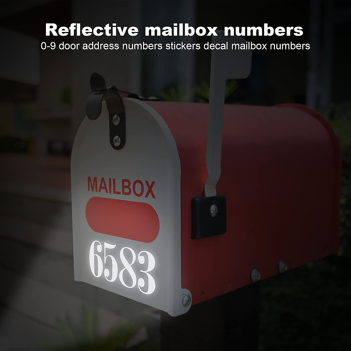 3 Pack Mailbox Numbers 0-9, Waterproof 3 Inch Reflective Sticker Decal, Self Adhesive Mailbox Number for Signs, Door, Cars, Trucks, Home, Business, Address Number (3inch 3PCS)